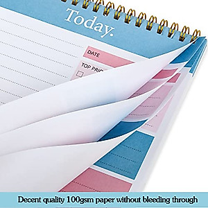 To Do List Notepad - Daily Planner Notepad Undated 52 Sheets Tear Off , 6.5" x 9.8" Checklist Productivity Organizer with Hourly Schedule for Tasks