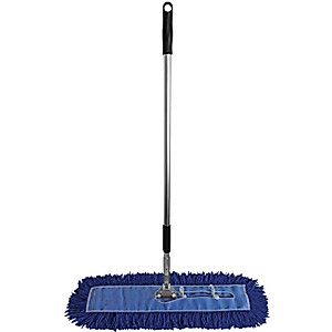 Ultimate Dust Mop Kit: Industrial-Grade Performance, Heavy-Duty Frame, Telescopic Handle - Blue 60 Inch
