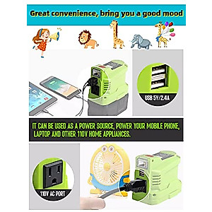 Alian for Ryobi Power Inverter,for Ryobi 150 Watt Powered Inverter Generator,Portable Power Source for Ryobi 18 Volt Lithium Battery,for Ryobi USB Charger Adapter,Convert 18V to110V 120V