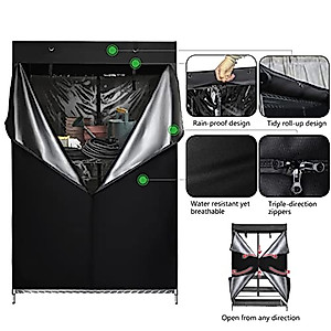 Macoda Storage Shelf Cover Wire Rack Shelving Dust Protective, Storage Shelving Unit Cover See Through, Fits Racks 48" Lx19''Dx72''H One Side See Through Panel (Cover only)