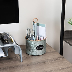 Mind Reader Caddy Utensil Holder, Silver