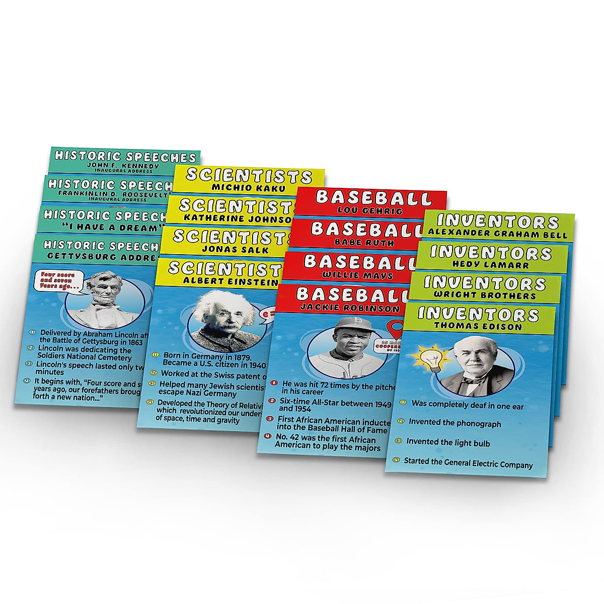 KosoGames Go Fish U.S. History - Combines Classic Go Fish with American History. Kids Collect The top 4 Presidents, Artists, Sports Legends, etc. Ages 7 and up!