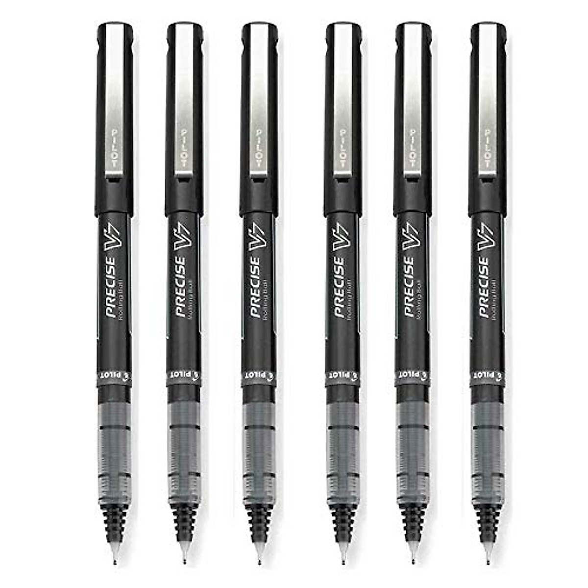 Pilot Precise V7 Stick Rolling Ball Pens Fine Point, Black Ink, 6 Pack