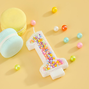 PHD CAKE 2.76 Inch Number 1 Macaron Birthday Candles, Macaron Themed Number Candles, Cake Number Candles, Party Celebration