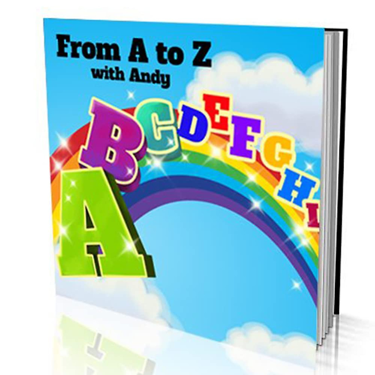 Personalized Story Book by Dinkleboo - from A to Z - for Kids Aged 0 to 8 Years Old - Makes Learning Alphabet Fun and Engaging - Printed on Smooth Satin Paper - Soft Cover (8"x 8")