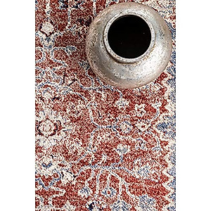 nuLOOM Evelyn Persian Distressed Area Rug, 4' x 6', Red