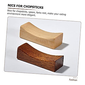 Hemoton 12pcs Single Concave Chopstick Rest Table Chopstick Holder Rustic Spoon Rest Chinese Chopsticks Rest Kitchen Supply Wood Chopsticks Rest Home Chopsticks Rest Household