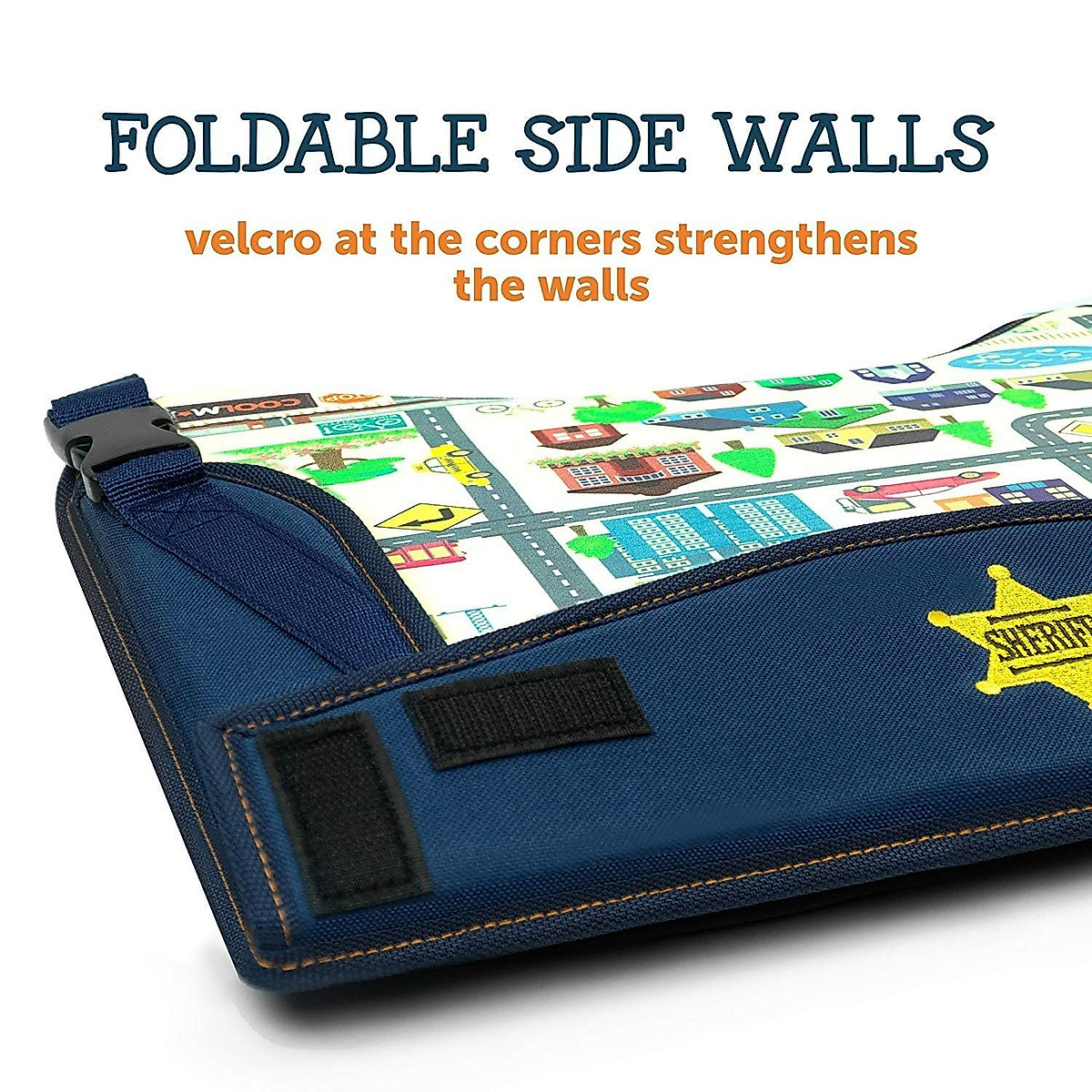 Coolmum Kids Travel Tray, Toddler Car Seat Tray, Double Sided Activity Organizer, Snack Lap Tray, Baby Stroller Tray, Airplane Play Table, Waterproof and Foldable (Premium Blue)