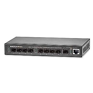8-Port 100Base SFP Unmanaged Switch Plus 1-10/100/1000BaseT/TX 1 Dual Media Port, Signamax 065-7310SFP