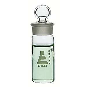EISCO Weighing Bottle, Tall Form, 25ml capacity, Borosilicate Glass with Interchangeable Ground Stopper Labs