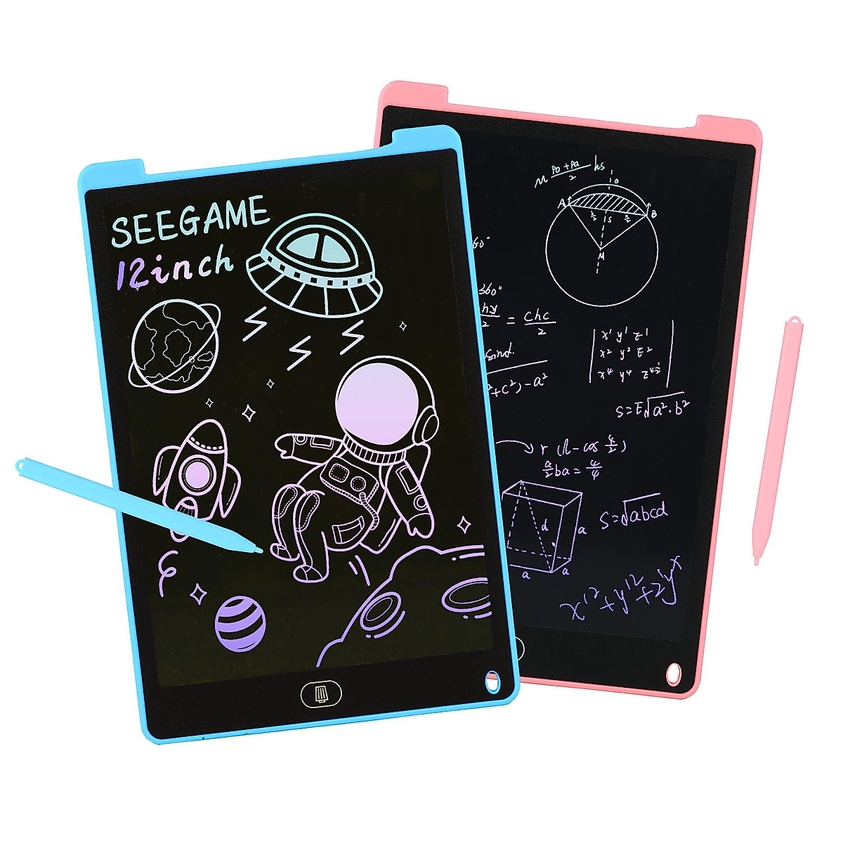 SEEGAEM LCD Writing Tablet for Kids, 12 inch Colorful Electronic Drawing Pads, Erasable Reusable Learning Tablet Toddler Doodle Board, Educational Learning Toy for 3-8 Years Old, Kids Gifts(Blue)