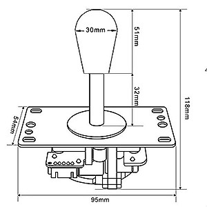 Fosiya Arcade Joystick 4 8 Ways Bat Top Ball Joystick for PC PS3 Xbox 360 Arcade1up Games Console Kit Parts (Black)