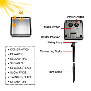 Solar Light String, Solar Copper Wire Light String 33 Feet 100 Led Small Lights, 8 Switching Modes, Starry Sky Outdoor Waterproof, Suitable for Home, Garden, Terrace, Wedding and Party