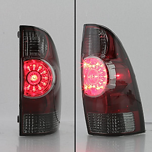 AKKON - For 2005-2015 Toyota Tacoma Factory Style Black LED Pair Tail Lights Brake Lamps Replacement