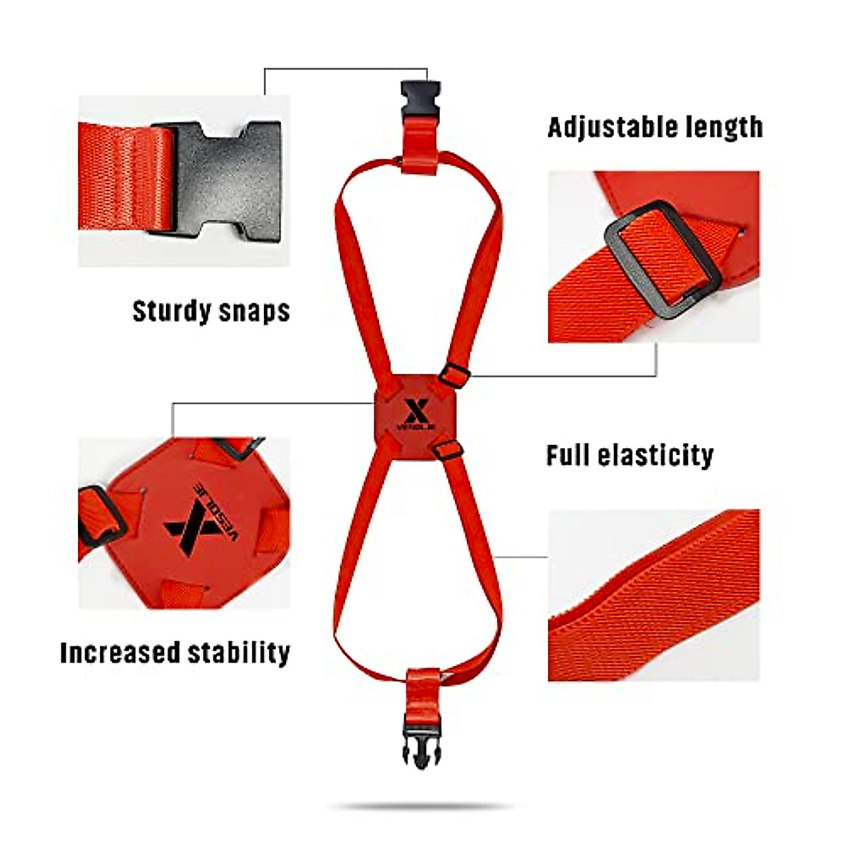 2 Pieces Luggage Straps, Luggage Straps for Suitcases Add a Bag Easy to Travel Belt for Luggage, Bag Bungee for Luggage, Adjustable Size Luggage Belt and Elastic Suitcase Strap(Orange)