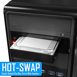Kingwin Universal Hot Swap Mobile Rack For 2.5” or 3.5” SSD/HDD, Internal Tray-Less SATA Hard Drive Backplane Enclosure, Support SATA I/II/III & SAS I/II 6Gbps and [Optimized for 2.5” or 3.5” SSD/HDD]