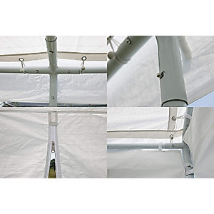 20x20 Heavy Duty Party Tent Carport Wedding Canopy Steel W/Sidewalls White