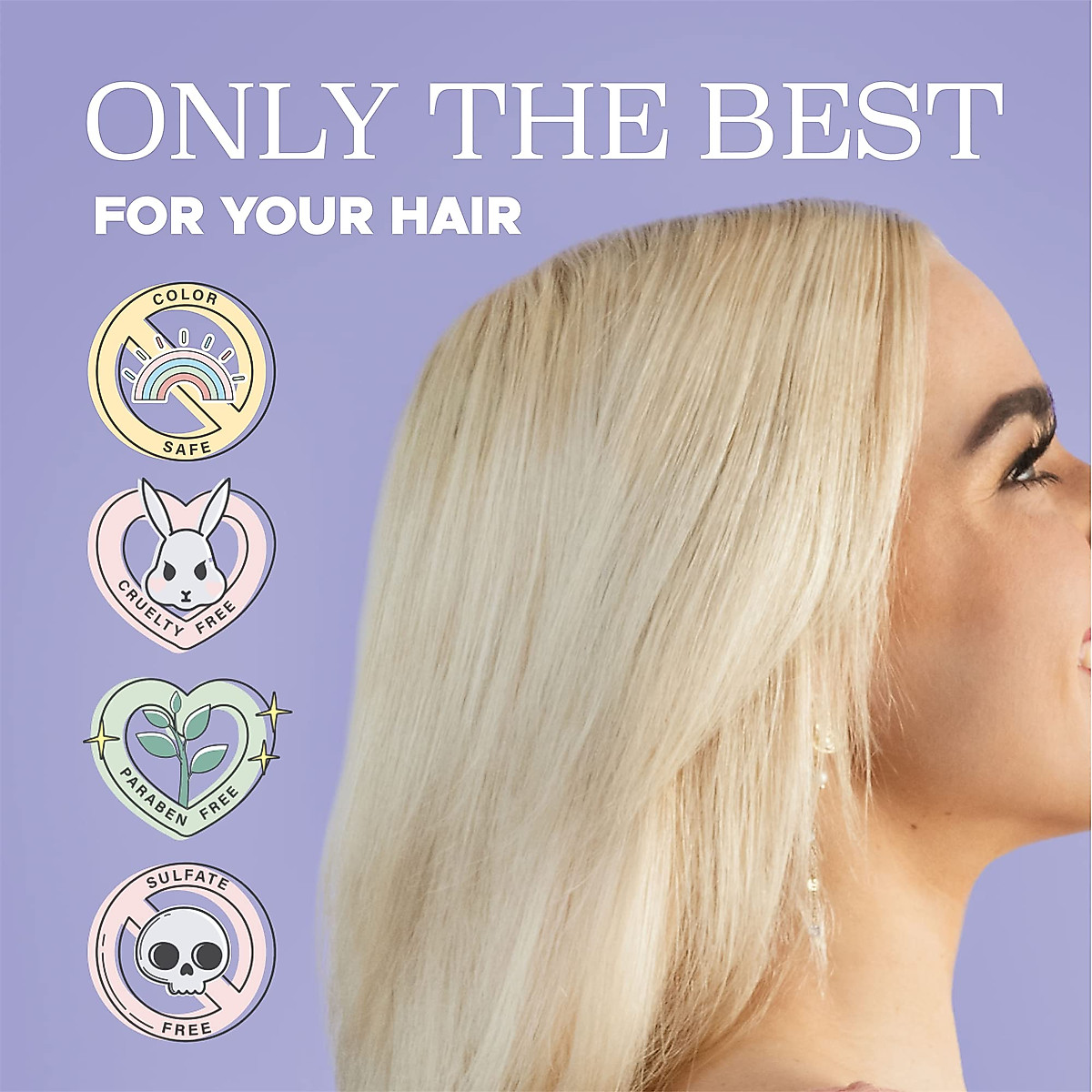 Luseta Purple Conditioner for Colored, Grey, Blonde & Dry/Damaged Hair - Women's Sulfate & Paraben Free, 16.9oz