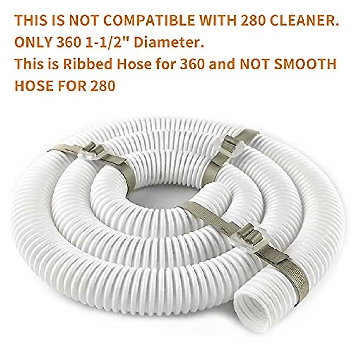 Replacement Pool Cleaner 6-Ft Cuffless Feed Hose for Polaris 360 Cleaner 9-100-3102 1-1/2" Diameter,Pool Accessories