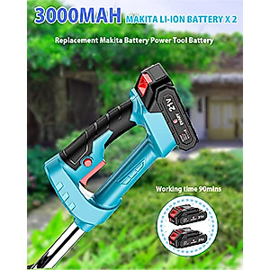 Weed Wacker Cordless 21V, 47" Adjustable String Trimmer, Brush Cutter Lawn Edger Battery Powered 3000mAh, Lightweight Cordless Weed Eater Grass Trimmer for Lawn Trimming Lawn Care