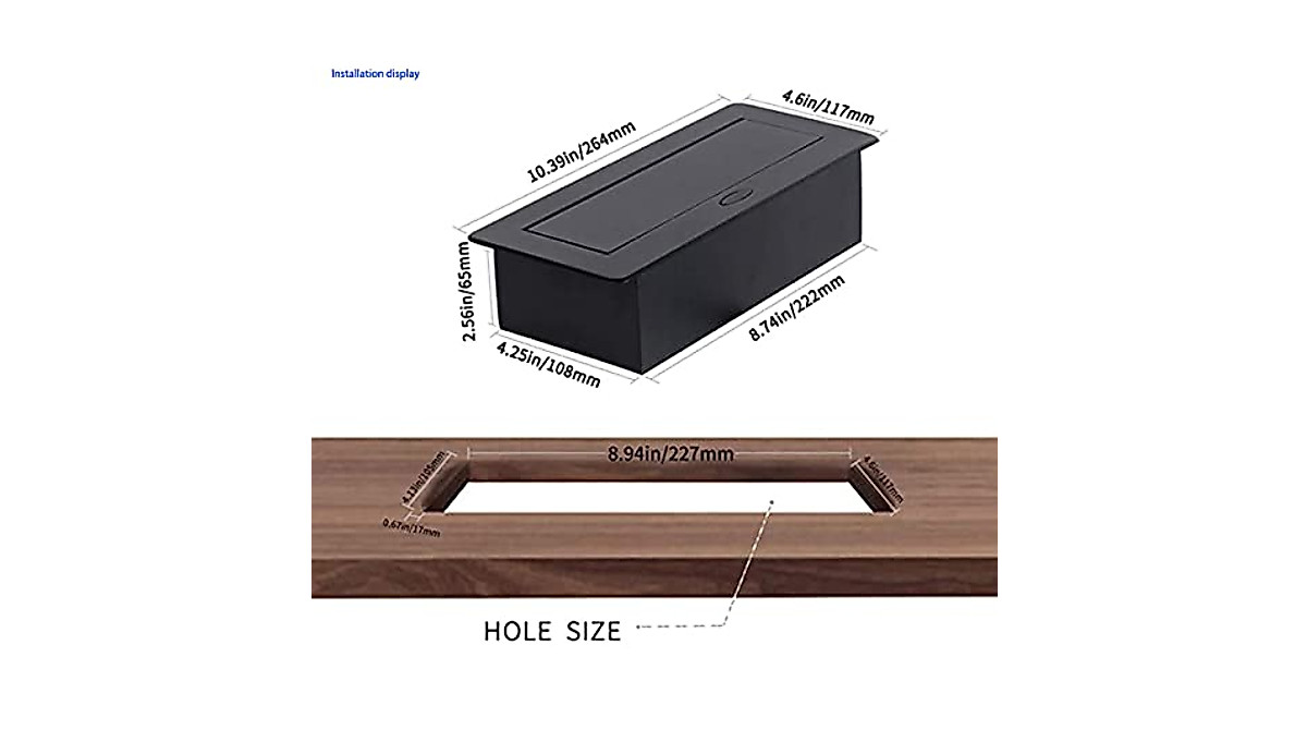 Pop Up Outlet Desktop Connection Box for Conference Rooms