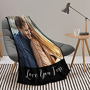 Lcyawer Custom Blankets with Photos, Personalized Picture Blanket Using My Own Photos, Gifts for Boyfriend, Girlfriend, Mothers Day, Mom, Dad, Family, Friends, Couples, I Love You Birthday Gifts
