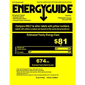 Frigidaire 33" Side-by-Side Refrigerator with 22.2 cu. ft. Total Capacity, Air Filter, LED Interior Lighting, Ice Maker in Stainless Steel