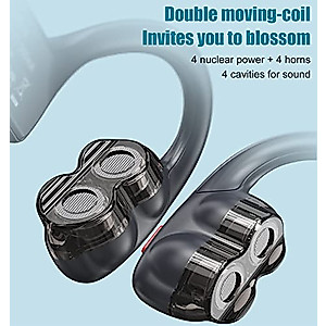 Air Conduction Headphones, Open Ear Wireless Bluetooth 5.3 Earphones with Mic, IPX6 Waterproof Sweatproof Lightweight Sports Headset for Running, Cycling, Driving, Workout, Hiking, Walking (Black)