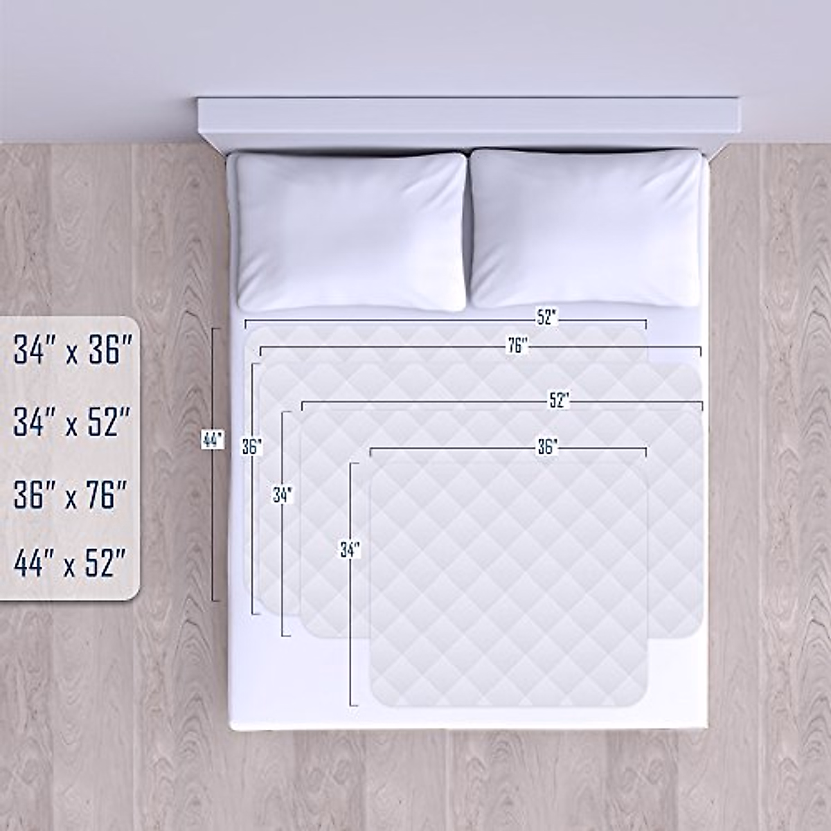 Ultimate Reusable Waterproof Bed Pads 34x76 - Washable, Maximum Absorption, Hypoallergenic, Non-Slip Incontinence Chucks for Adults, Kids, Elderly