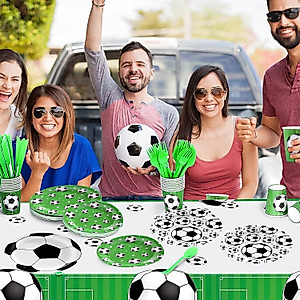 UROINEPA Soccer Party Decoration Supplies 60 Pcs Soccer Plates Soccer Birthday Dessert Dinner Plates Disposable Soccer Themed Party Favors Decorations for Boy Baby Shower