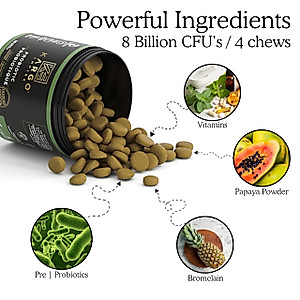 Kargo Empire Probiotic Dog Supplement – Supports Digestion & Healthy Immune System – Helps with Gut Health, Itchy Skin, Seasonal Allergies, and Yeast – 4 Billion CFU’s/2 Chews – 140 Soft Chews