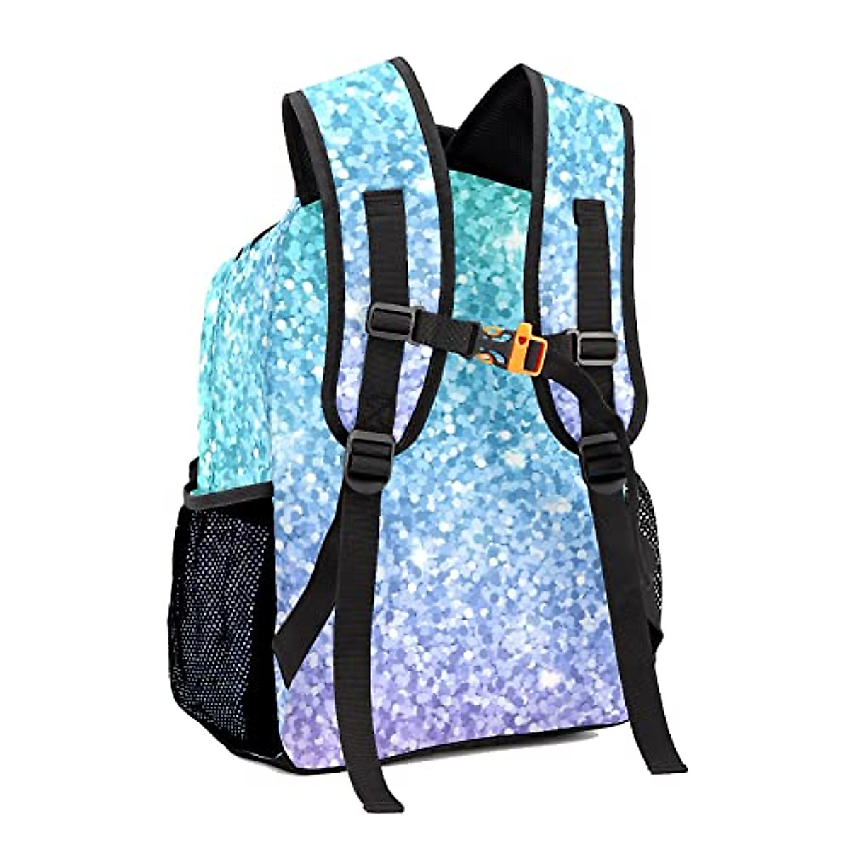 NZOOHY Blue Glitter Soccer Bow Personalized Kids School Backpack Custom for Boys Girls Primary Daypack School Bookbag Travel Bag