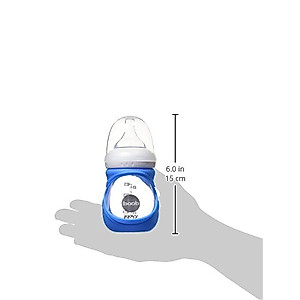 Joovy Boob Glass Bottle & Sleeve, Blue, 5 Ounce