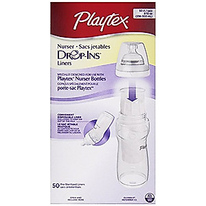 Playtex Nurser System Drop Ins Bottle Liners, Pre-Formed, Soft, 50 ct, 8 oz