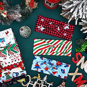 Jutom 12 Pieces Christmas Twisted Headbands Snowflake Elastic Turban Headband Multi-style Headband Christmas Bell Non Slip Hair Accessories Wide Knot Hair Bands Headwrap for Women (Simple Pattern)