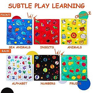 teytoy My First Baby Tissue Box, Soft Stuffed High Contrast Crinkle Montessori Square Sensory Toys Juggling Rainbow Dance Scarves for Toddler, Infants, Newborns and Kids Educational Preschool Learning