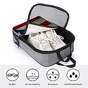 Frcavbin American Retro Puerto Rican Flag Travel Shoe Bag Shoes Carrier with Handle and Zipper Foldable Shoe Puches Organizer for Home storage School starts