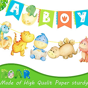 Dinosaur Baby Shower Banners Dinosaur Theme IT'S A BOY Banners Dinosaur Hatching Soon Baby Shower Decorations for Rawr It's A Boy Party Dino Baby Shower Party Supplies