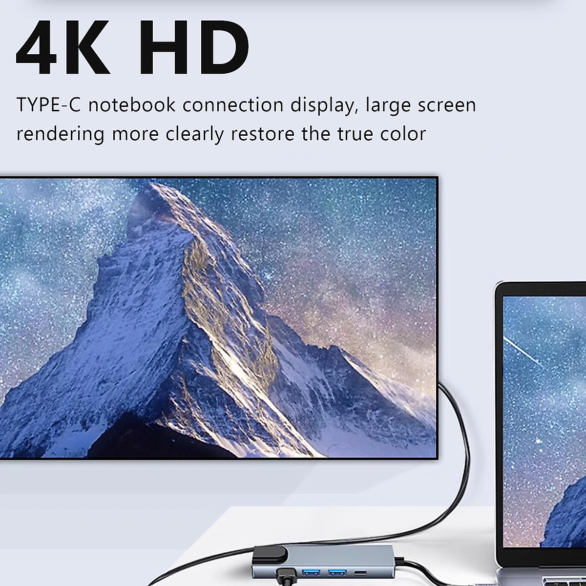 USB C Hub, 5 in 1 USB Adapter USB C to HDMI Multiport Adapter Laptop Docking Station with RJ45 Gigabit Ethernet, 4K HDMI, USB2.0, USB1.0, 100W PD