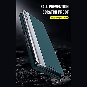 Protective Case For Samsung Galaxy Z Fold 5 2023 Magnetic Translucent Plating Leather Flip Case + PC Smart Full Body Protective Shell Stand Holder Cover For Samsung Galaxy Z Fold 5 2023 Case Shell Cov