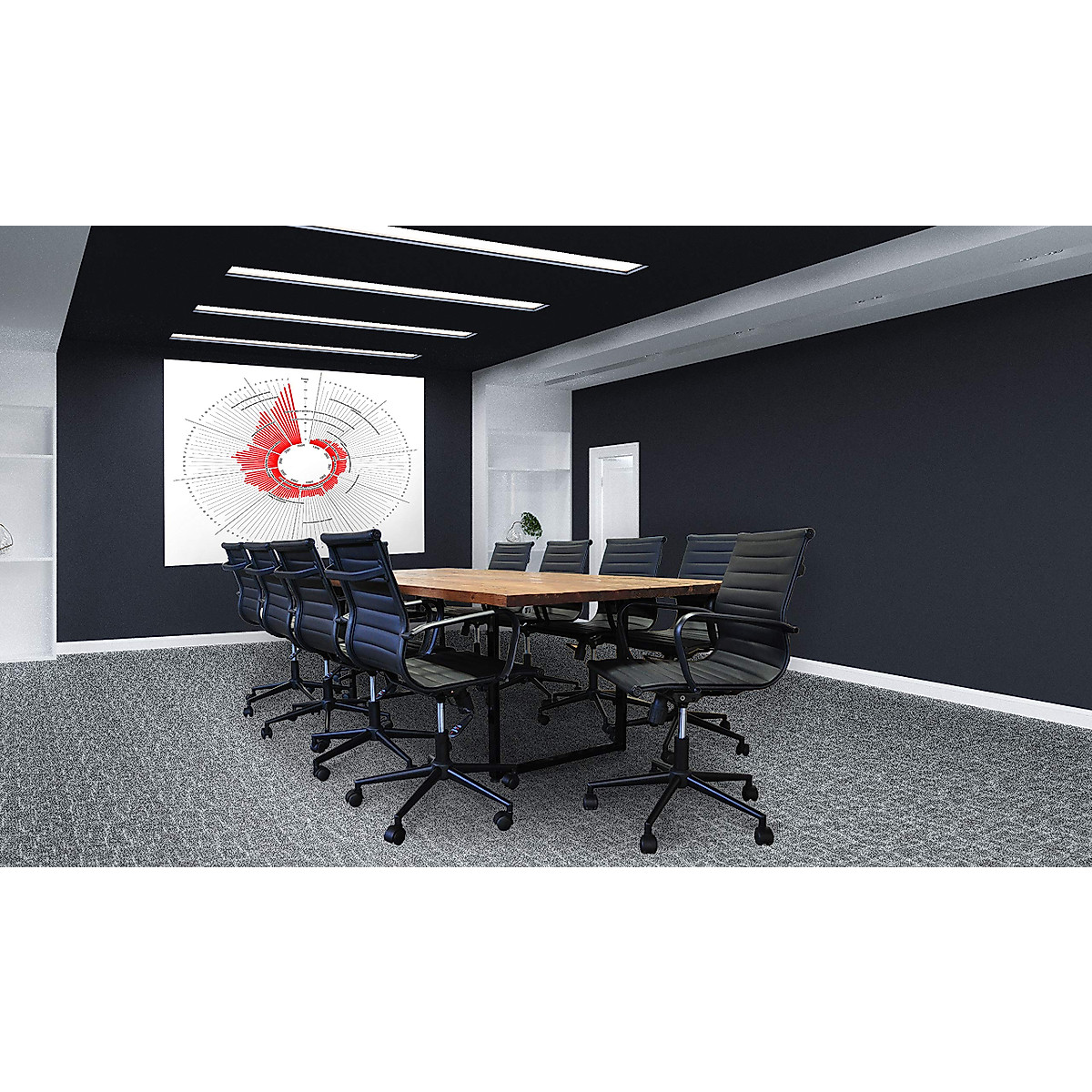 SOLIS LIGNA II 11-Piece Conference Set 1 Table, 10 Chairs, Brown, Black