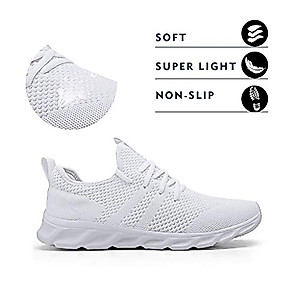 Damyuan Women's Walking Tennis Shoes Casual Mesh-Comfortable Workout Sneakers White,Gym Sport Shoes,Womens Size 11