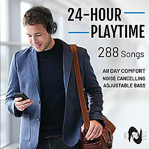 Nuvelon ONE Active Noise Canceling Headphones with Adjustable Bass, Wireless Over-Ear Bluetooth Headphones