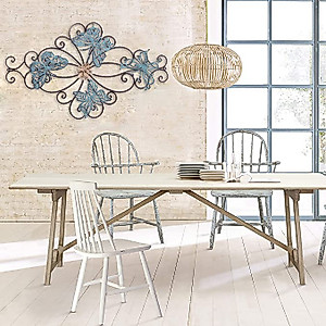 Adeco Metal Butterfly Scroll Wall Sculpture 26.5" Wall Art Decor Hang Indoor Outdoor for Home, Bedroom, Living Room, Office, Garden