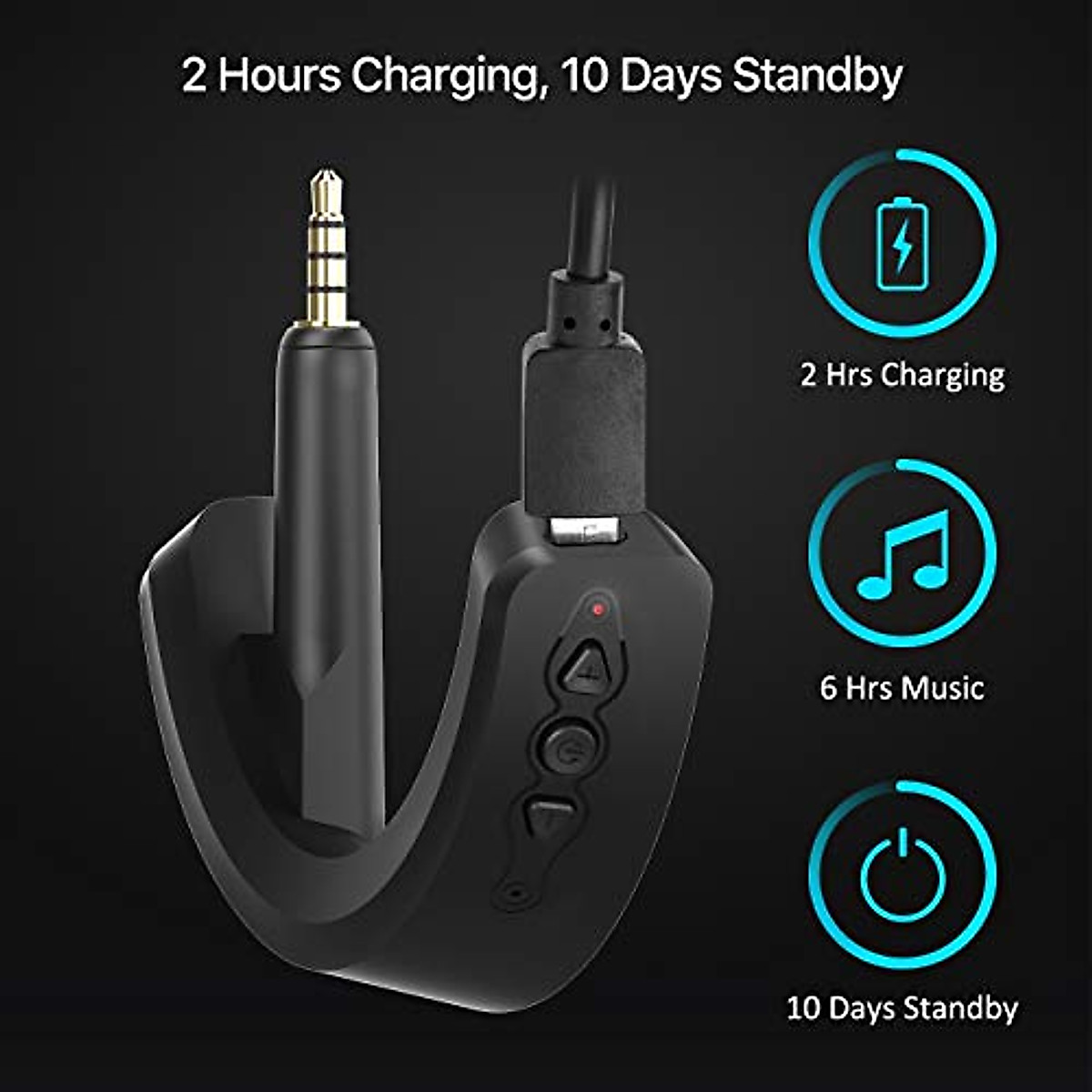 YOCOWOCO aptX Wireless Bluetooth 5.0 Adapter for Bose QuietComfort QC 15 QC 2 with Mic/Volume Control, Black