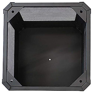 Sunnydaze Grelha 16-Inch Square Steel Fire Pit with Grilling Grate - Black Finish