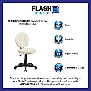 Flash Furniture Jonathan Baseball Swivel Task Office Chair