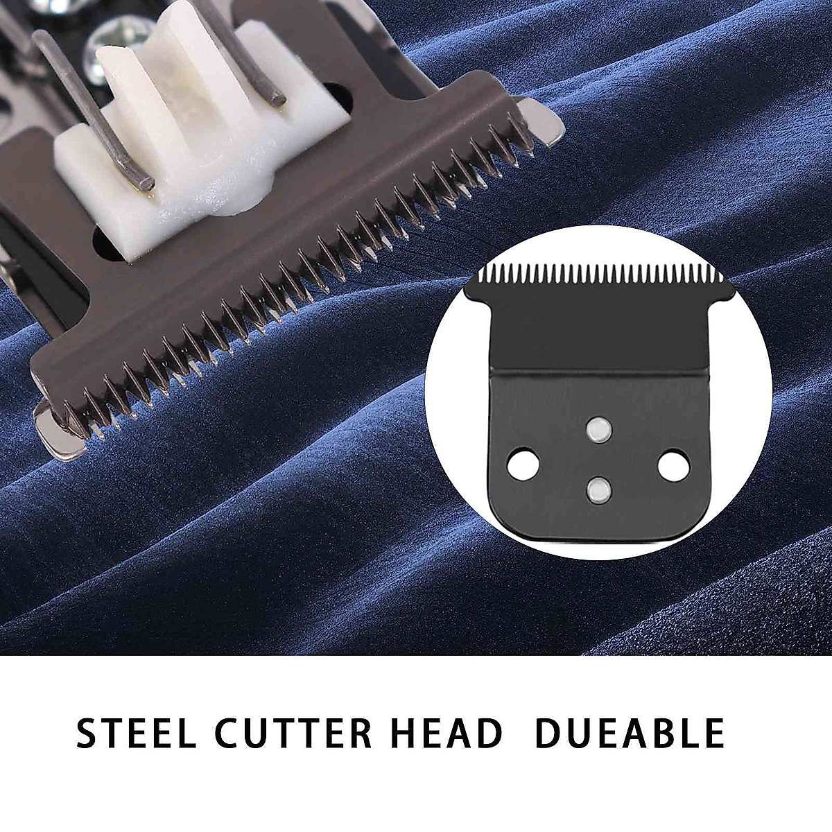 Professional SlimLine Pro Li Trimmer Replacement Blade Comfort Edge T-Blade Set Compatible with Andis Outliner Trimmer #32105 D-7 D-8,Ceramic blade + Sliver Steel Blade （Black)