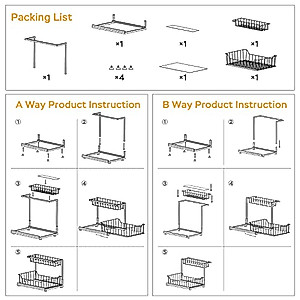 Suppino Under Sink Organizer, 2-Tier Metal Put Out Under Kitchen Sink Organizers and Storage, Sliding Shelf Cabinet Organizer for Kitchen, Bathroom, Desk, etc