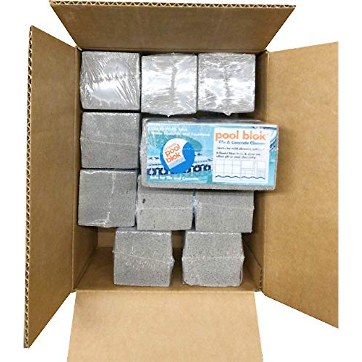 US Pumice Pool Cleaning Blok Case of 12, PB-12, Pumie Pumice Stone for Pools & Spa Tile, Grout & Concrete Cleaning (12)